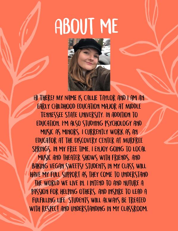 About Me - Teaching Portfolio - Middle Tennessee State University